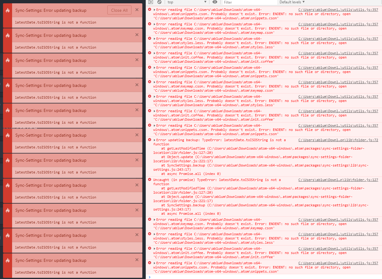 Error Updating Backup Latestdatetoisostring Is Not A Function · Issue 512 · Atom Community