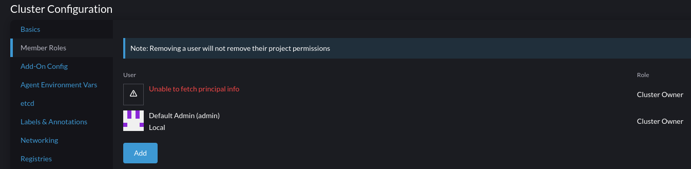 Unable to fetch principal info on freshly provisioned cluster · Issue #310 · rancher/elemental ...