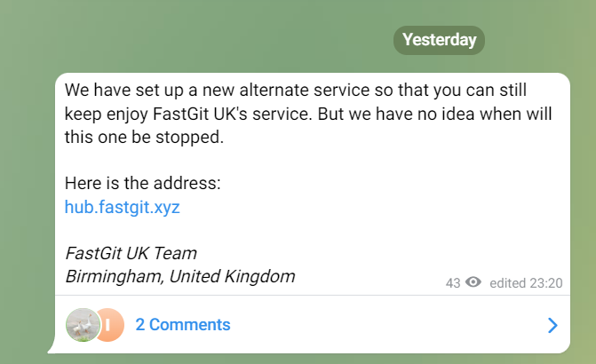 [GithubEnhanced] hub.fastgit.org blocked by GFW FinalEndPoint · Issue #161 · XIU2/UserScript ...