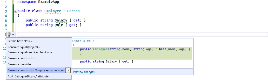 Incomplete automatic constructor generation for derived class · Issue ...