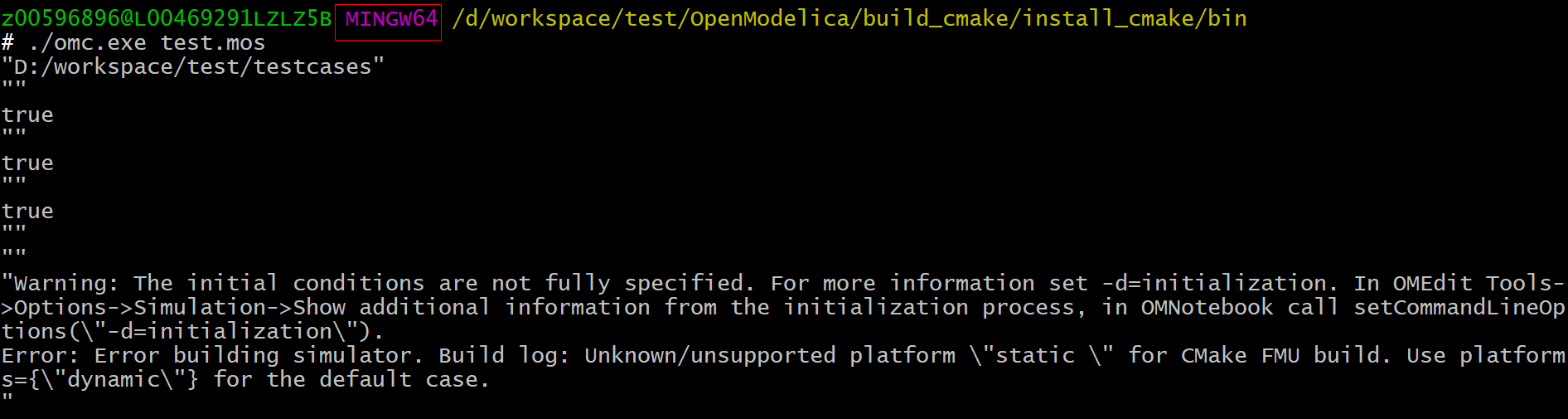 CMake FMU build failing for --fmiFlags=s:euler · Issue #9635 · OpenModelica/OpenModelica · GitHub