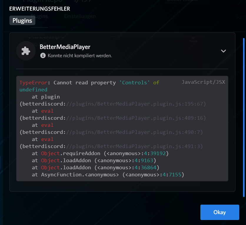 [BUG] Better media player cant be compiled · Issue #1 · unknown81311/Discord_Addons · GitHub