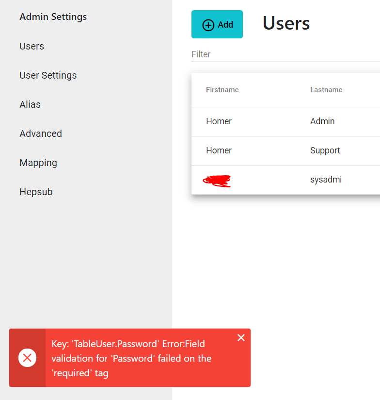 Issue when adding users · Issue #263 · sipcapture/homer-app · GitHub