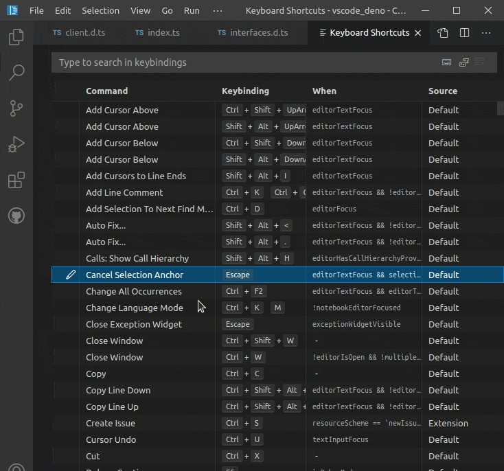 Tabs disappear after closing context menu in keybindings editor · Issue #120062 · microsoft ...