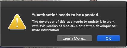 Unetbootin does not install on OSX Catalina ( 10.5 ) · Issue #226 ...