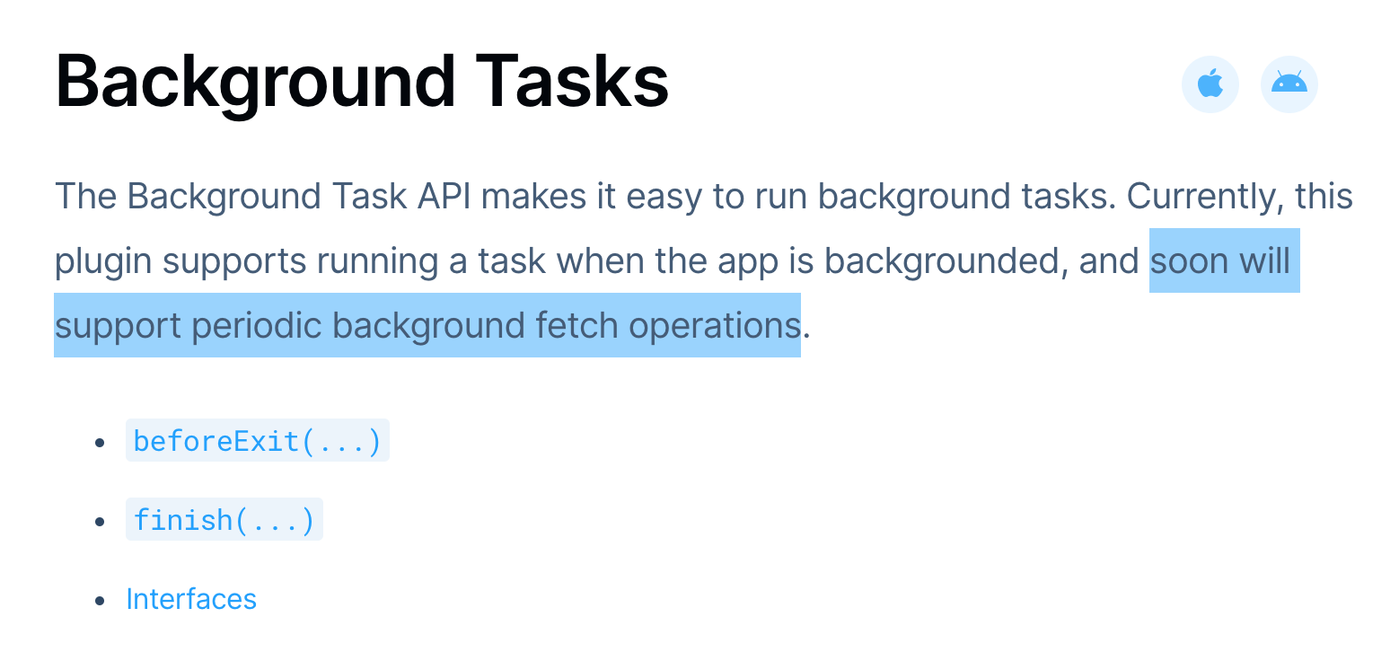 feat: support of Periodic Background tasks · Issue #5083 · ionic-team/capacitor · GitHub