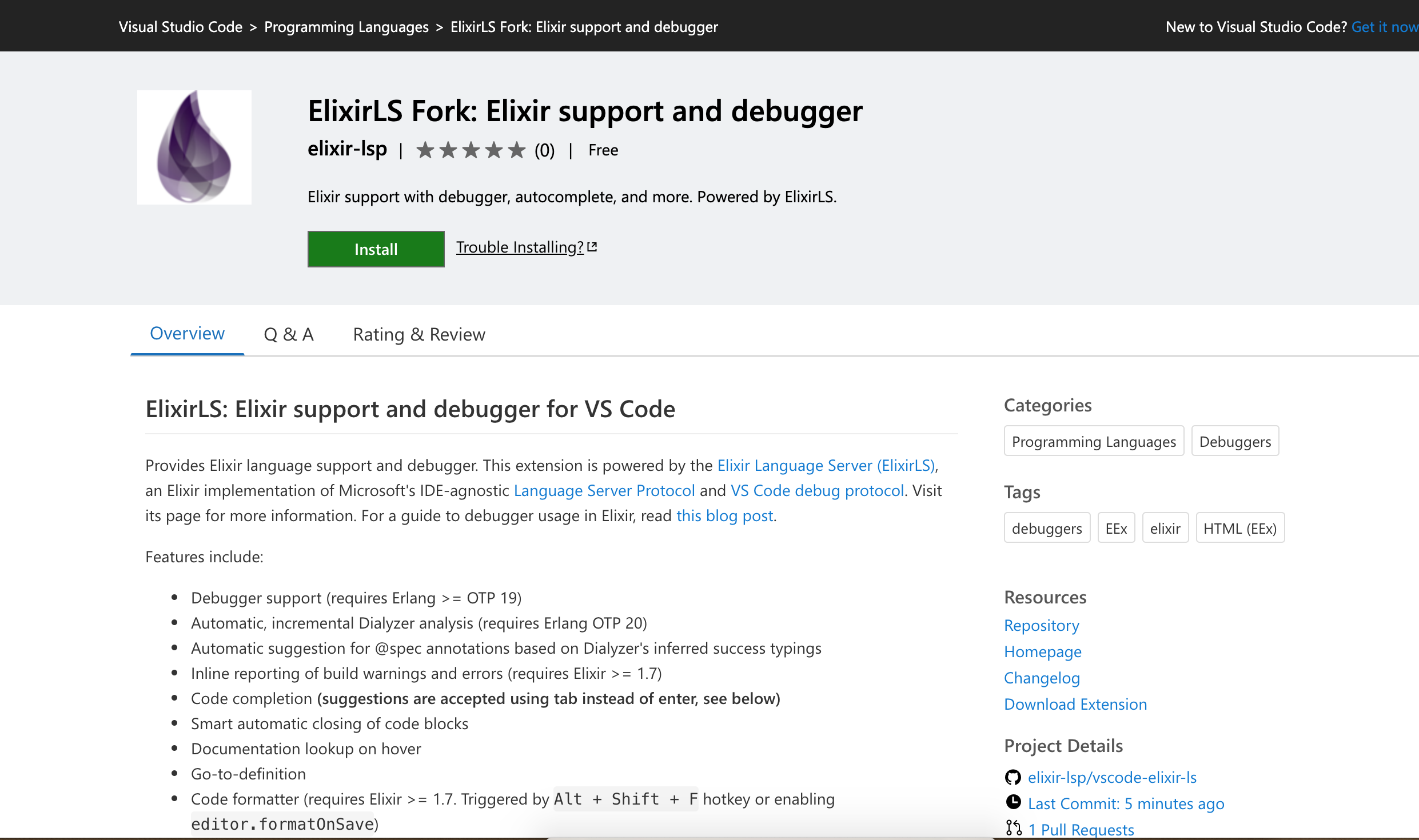 Set up ElixirLS fork for Visual Studio Marketplace · Issue #9 · elixir-lsp/vscode-elixir-ls · GitHub