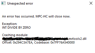 lsad=0 crash · Issue #49 · pinterf/mvtools · GitHub
