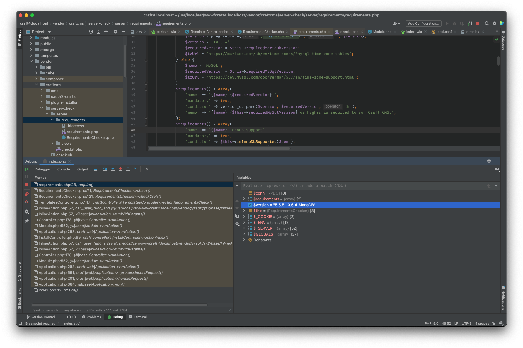 Craft4 - DB requirements checker, mis match version regexp. · Issue #10456 · craftcms/cms · GitHub
