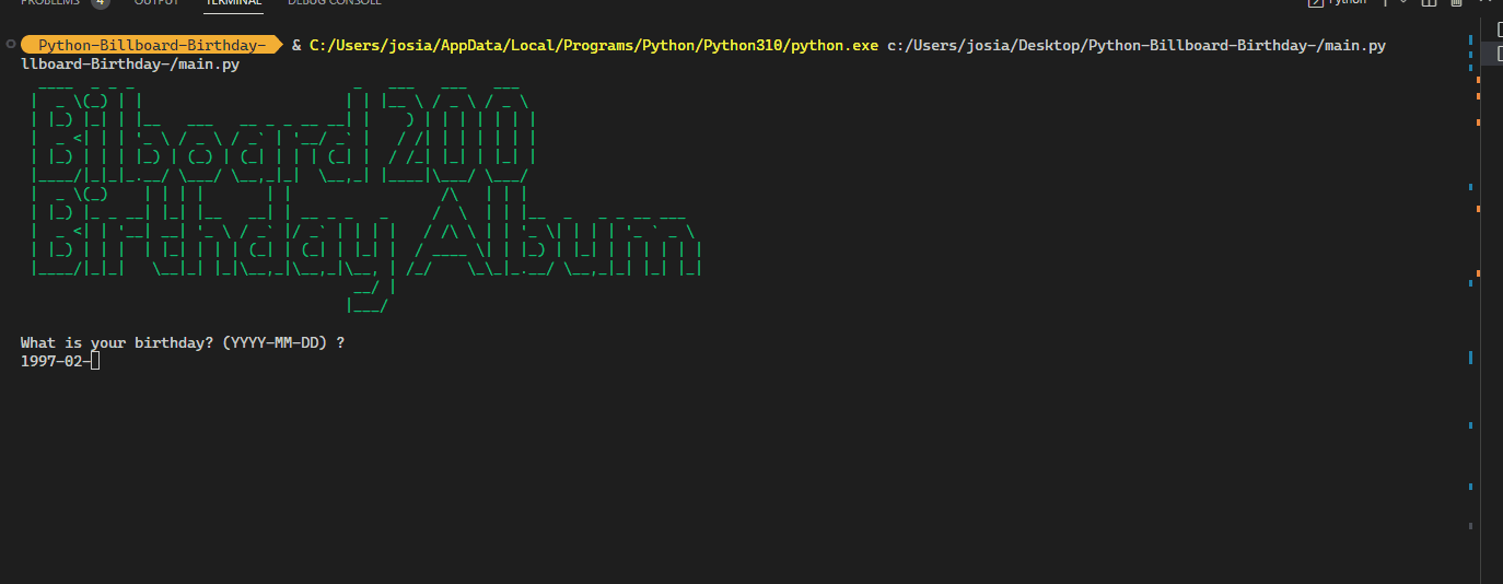 GitHub - josiah34/Python-Billboard-Birthday-
