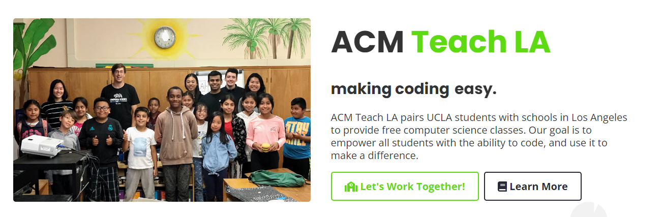 Change Styling of 'First Section' of TLA Home Page · Issue #436 · uclaacm/teach-la-website · GitHub