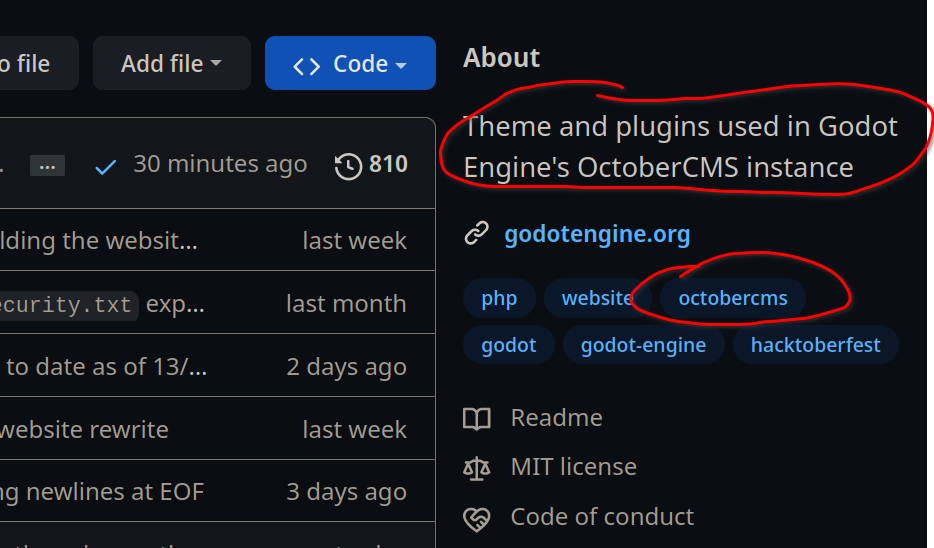 Update this repo's About info · Issue #521 · godotengine/godot-website · GitHub