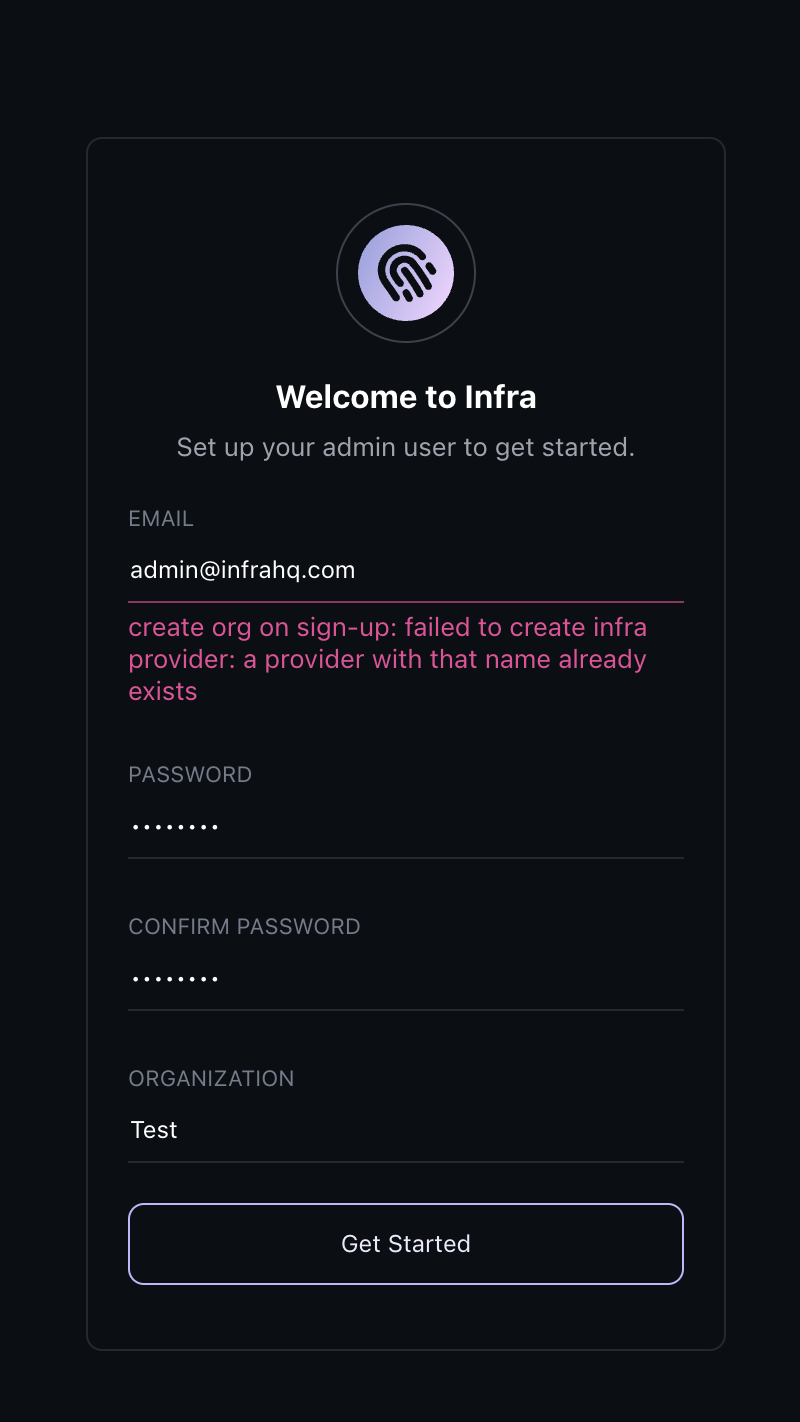 First Signup In An Infra Instance Errors With Duplicate Provider · Issue 2964 · Infrahqinfra