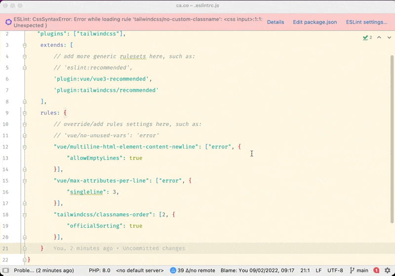 Follow tailwindcss conventions · Issue #109 · francoismassart/eslint-plugin-tailwindcss · GitHub