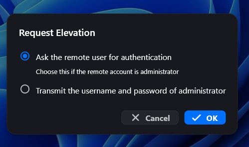 Ask remote user for elevation gives error message on local side · Issue #5271 · rustdesk ...
