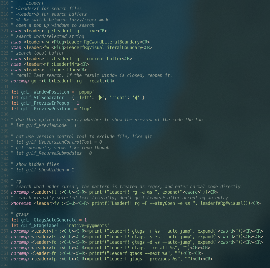 Leaderf rg --live mode dosen't work, error 'NoneType' object has no attribute 'isReverseOrder ...