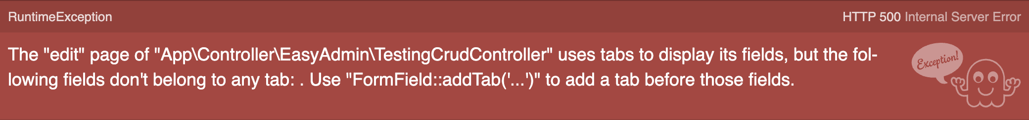 Wrong documentation for FormField · Issue #5722 · EasyCorp/EasyAdminBundle · GitHub