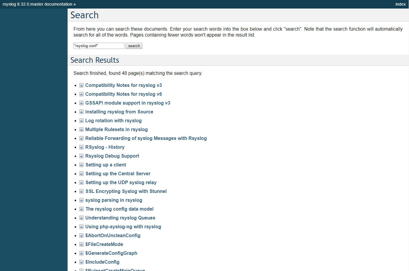 Documentation search fails · Issue #401 · rsyslog/rsyslog-doc · GitHub
