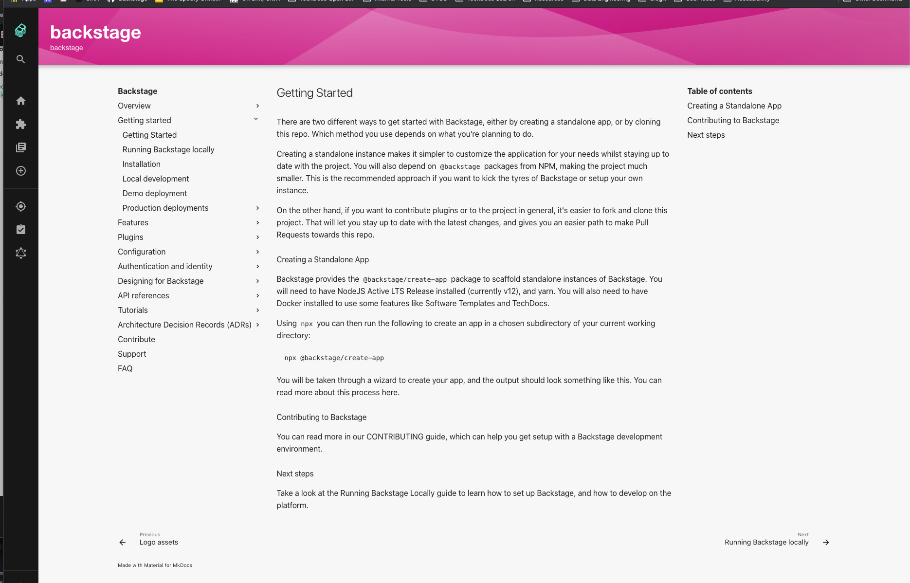 TechDocs navigation on smaller devices collapses so it's not possible to navigate between pages ...