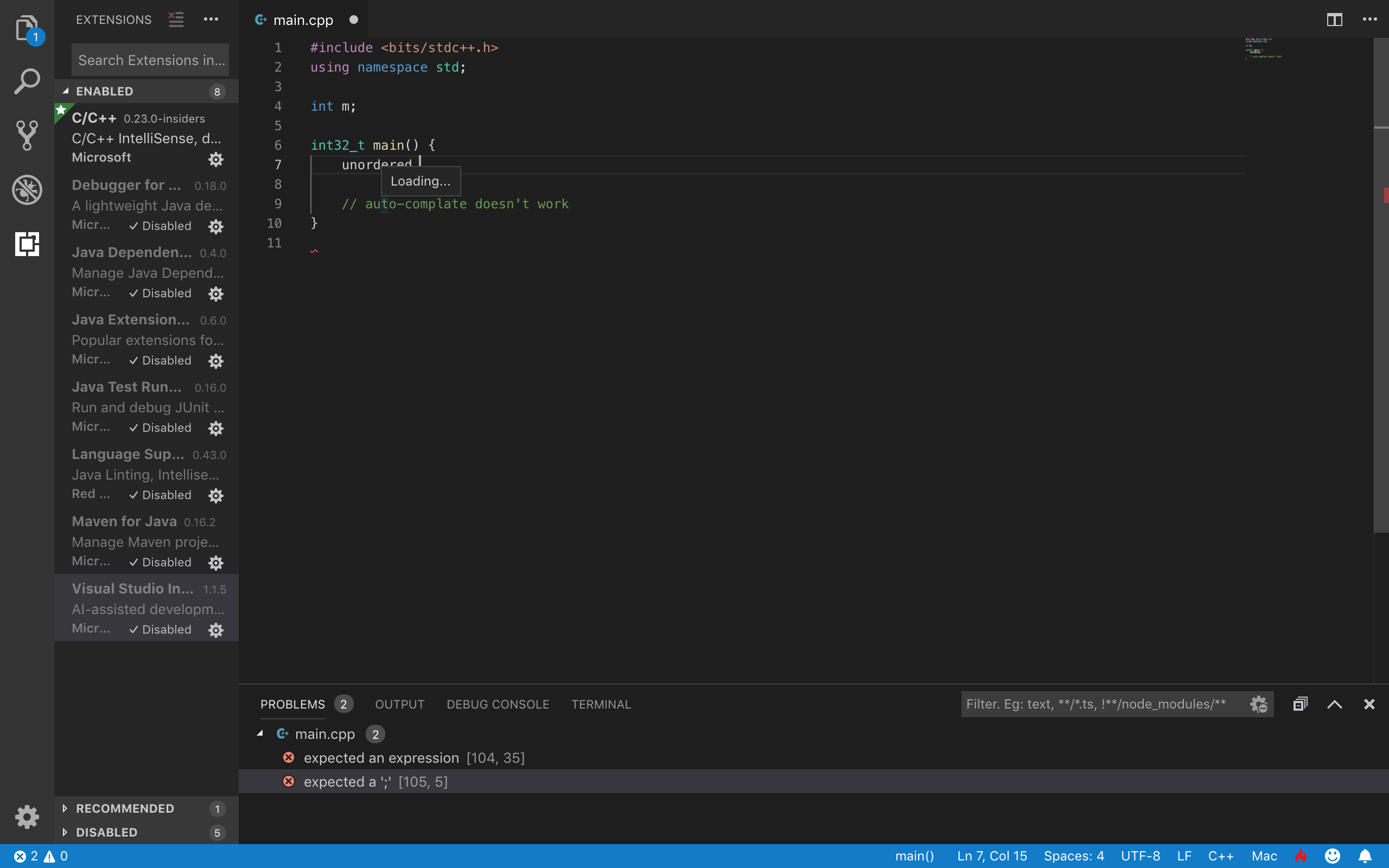 Extension stops after a while · Issue #3543 · microsoft/vscode-cpptools ...