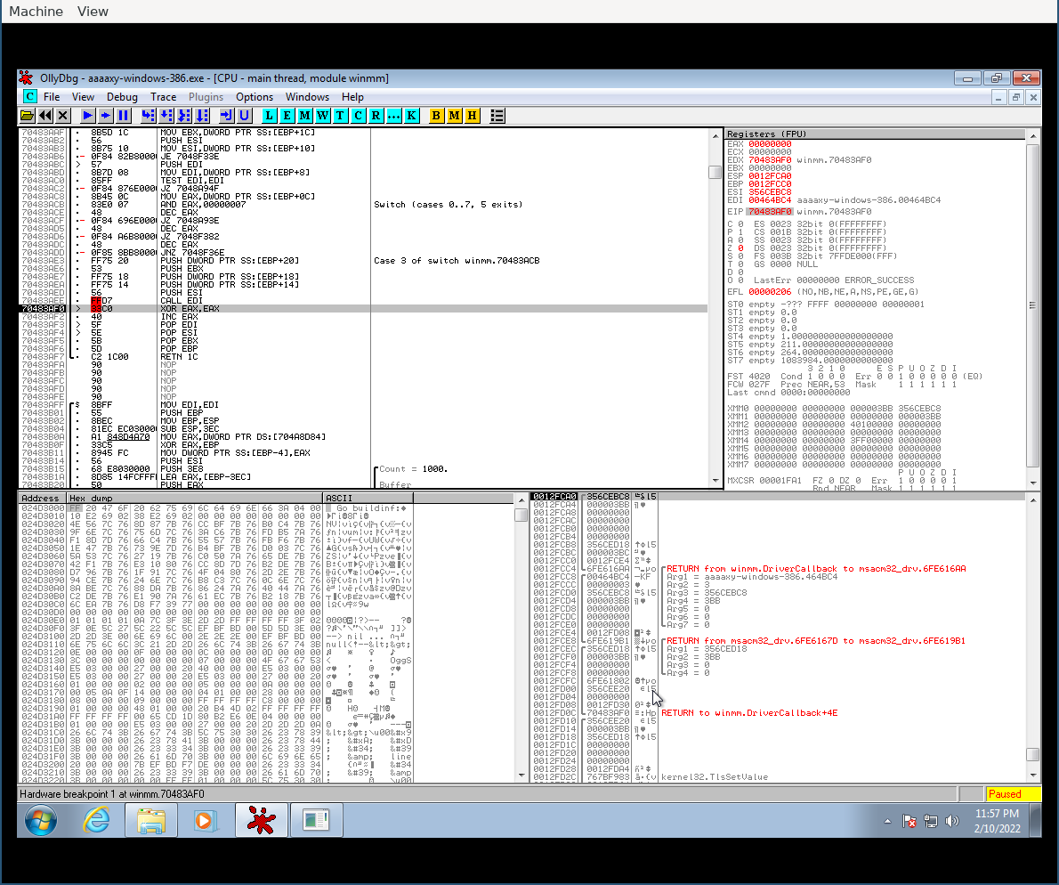 Crash on Windows 7 x86 in waveOutOpen · Issue #158 · ebitengine/oto · GitHub