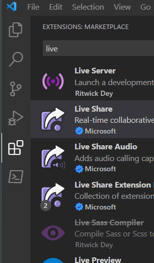 Live Share - not showing icon on activity bar after install · Issue ...