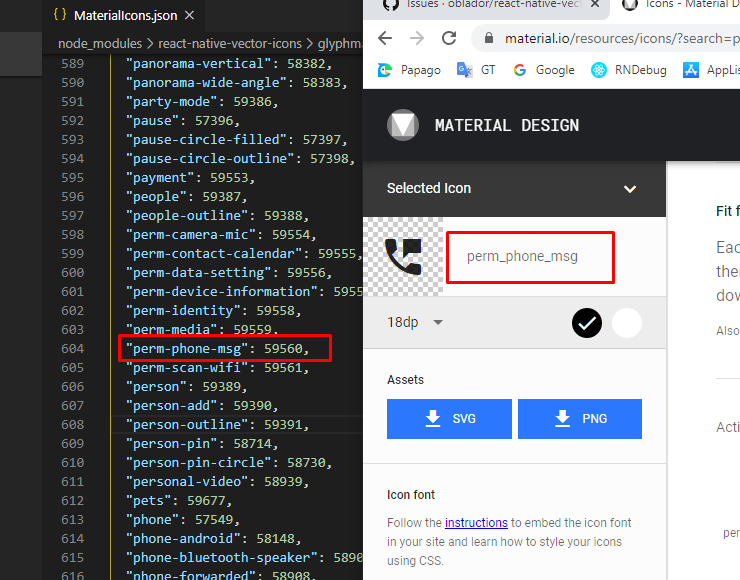 I got different name for same icon on this library for material icon · Issue #1155 · oblador ...