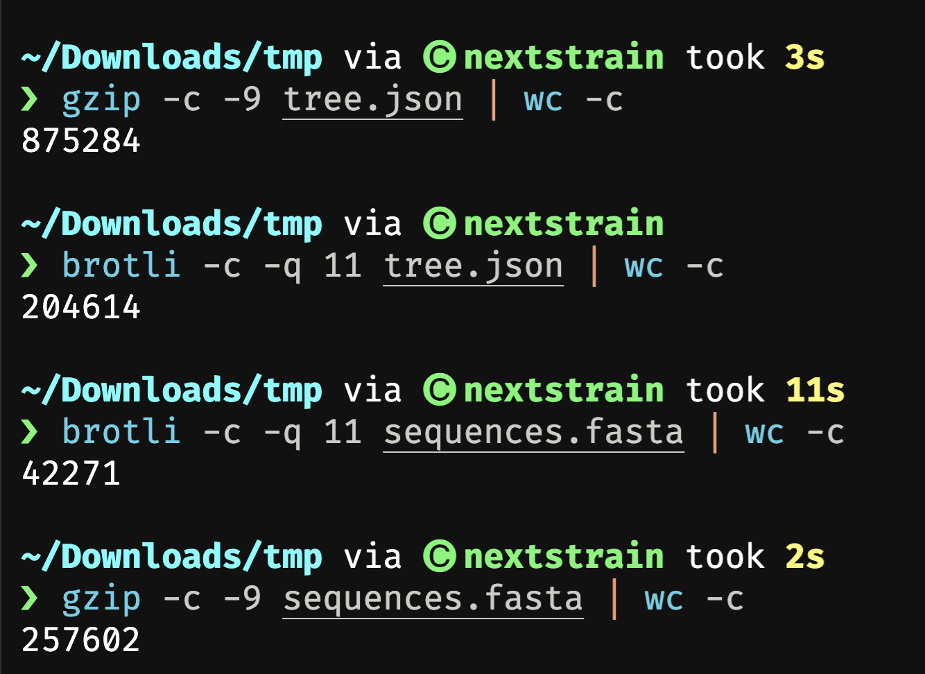 ENH: Use brotli compression for datasets and wasm files · Issue #951 · nextstrain/nextclade · GitHub