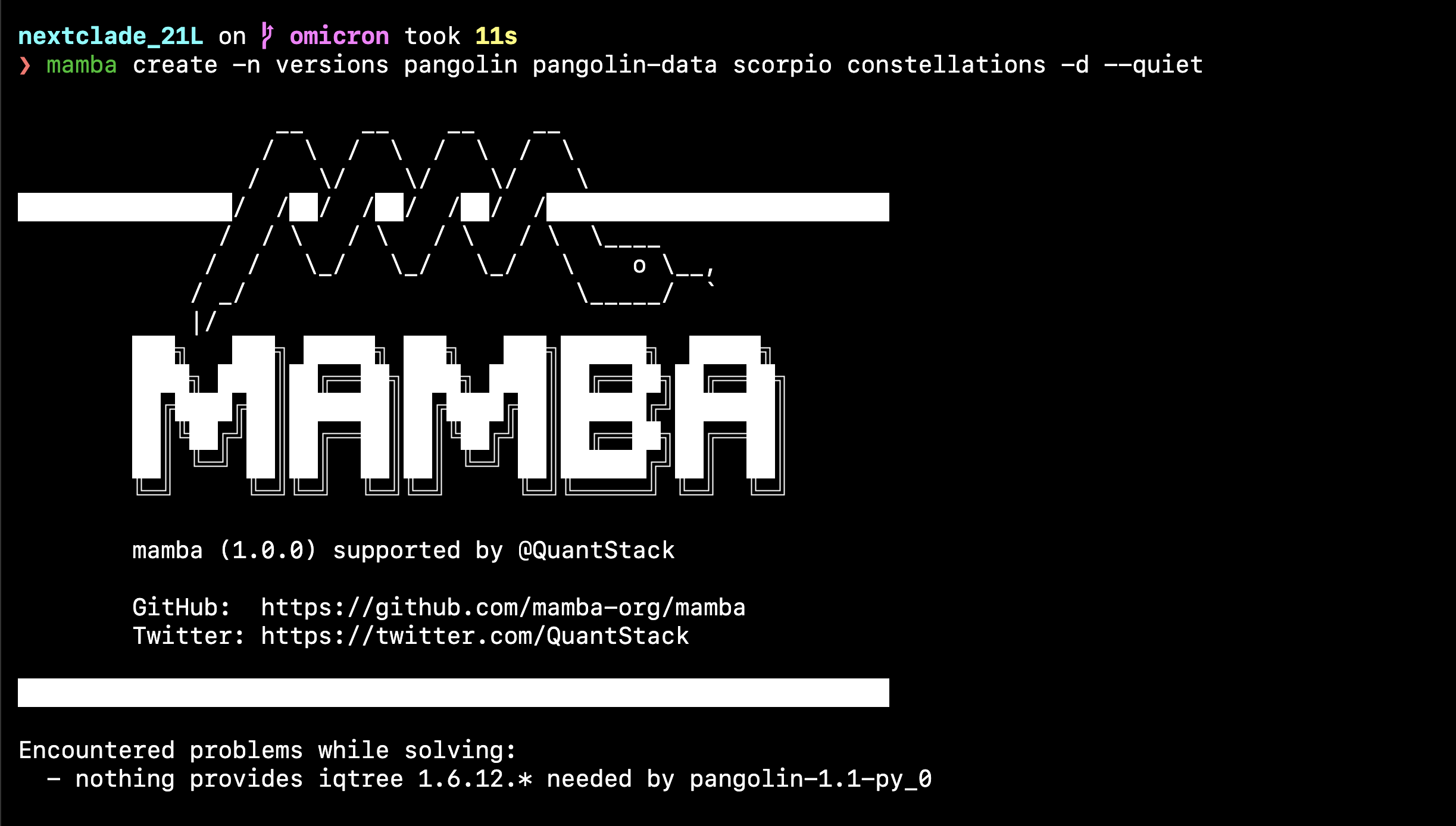 Do not show mamba ASCII art banner when `-q` if `-q` is passed · Issue ...