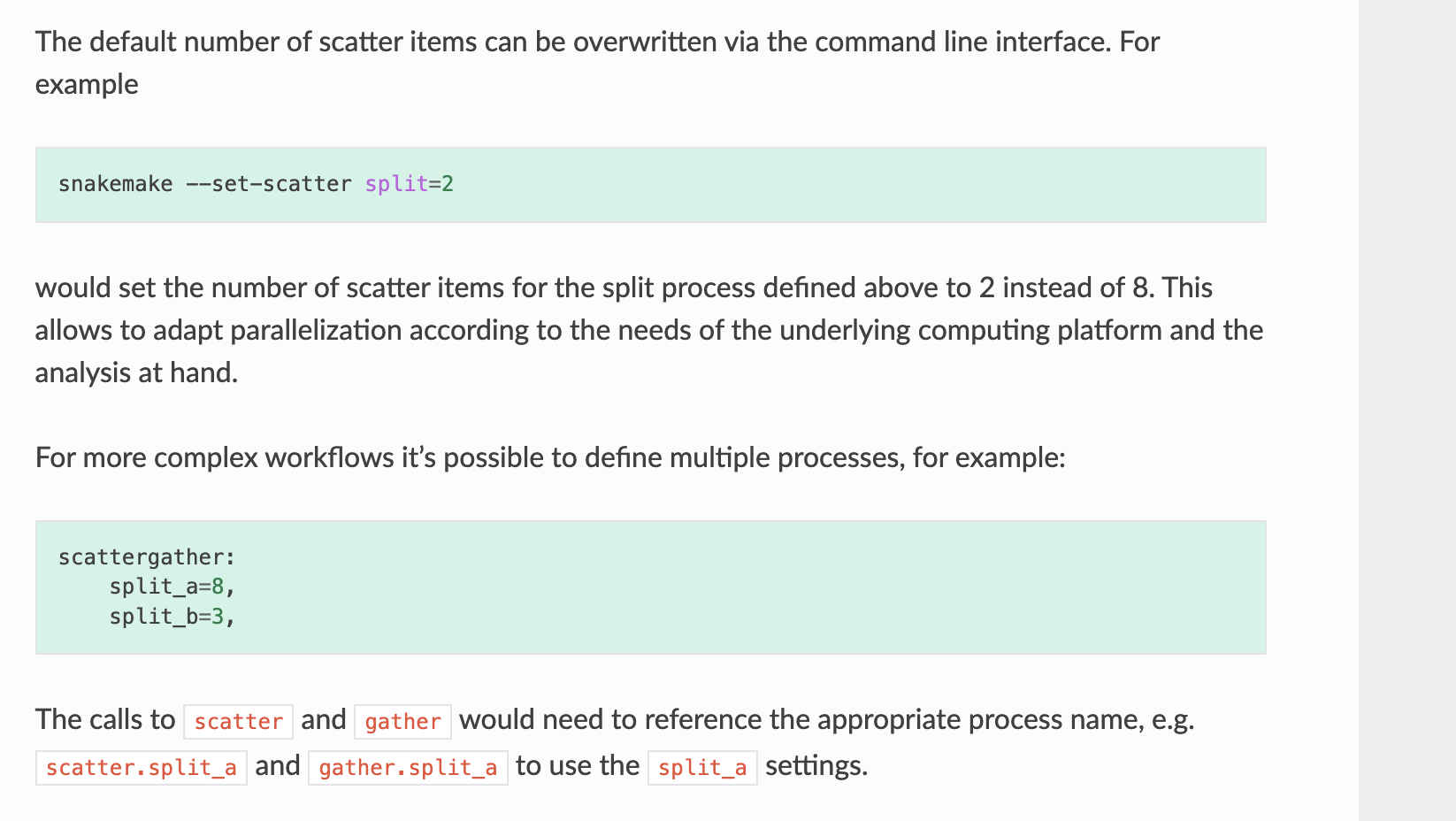 DOC: Documentation doesn't explain how I can get `scattergather.split ...