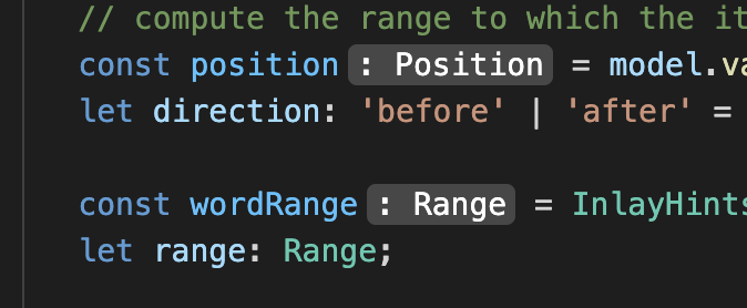 Improve inlay hints background color contrasts · Issue #153889 · microsoft/vscode · GitHub