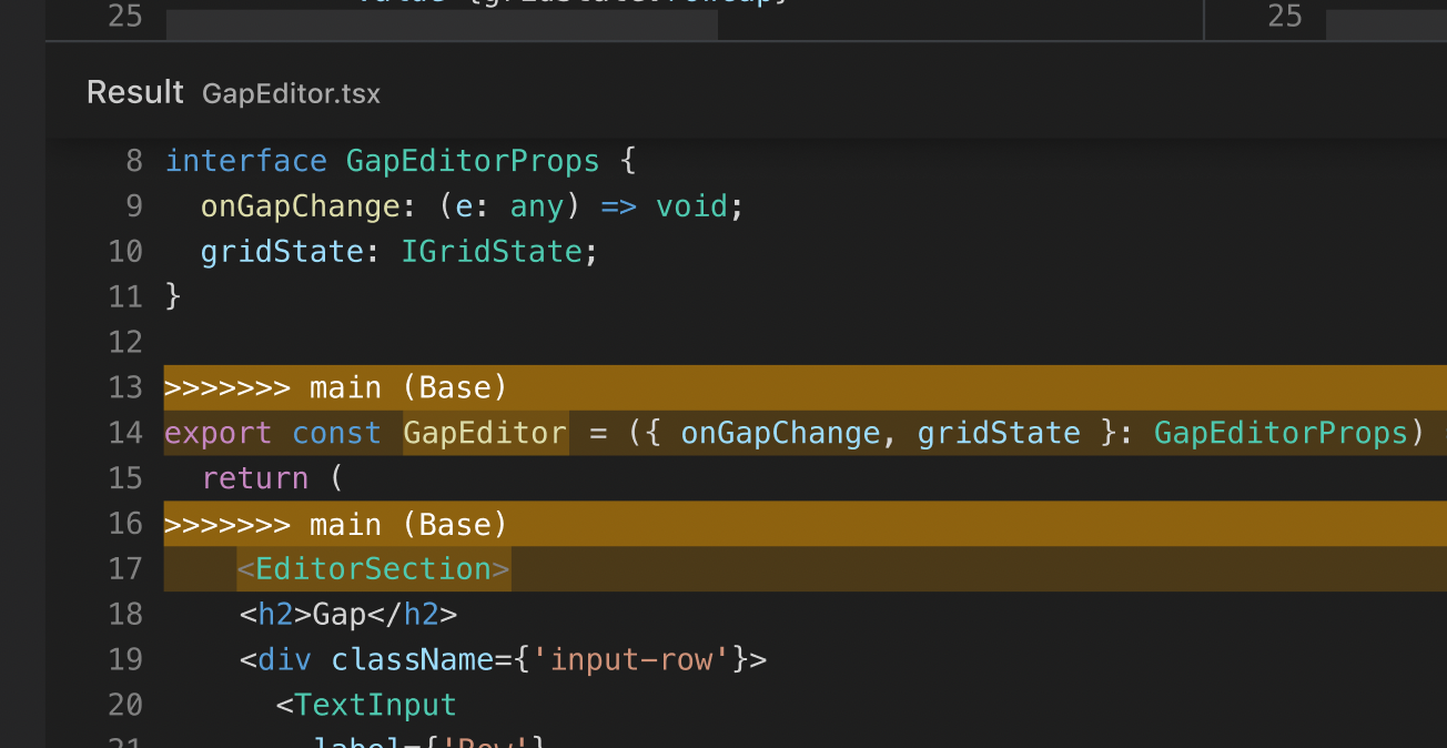 Show base in merge editor result view with decoration hint · Issue ...