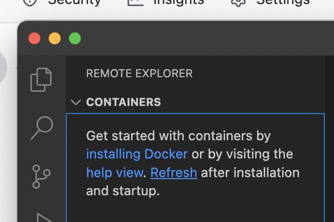 Dev Containers: "Refresh" link in welcome view does not reload the ...