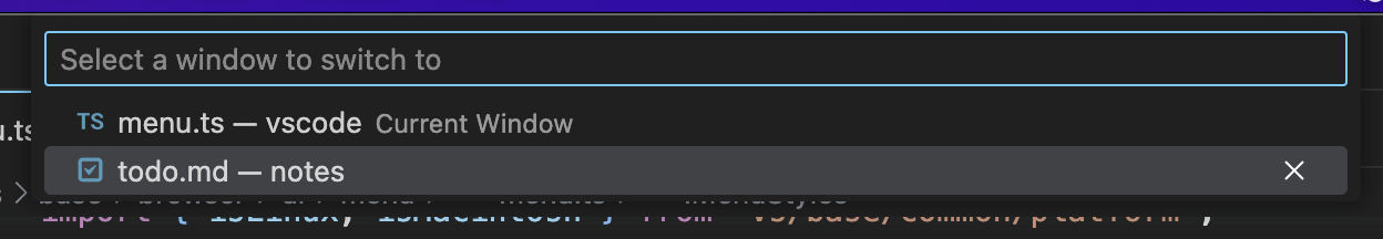 Open recent UI: Show if workspace is currently open · Issue #162392 · microsoft/vscode · GitHub