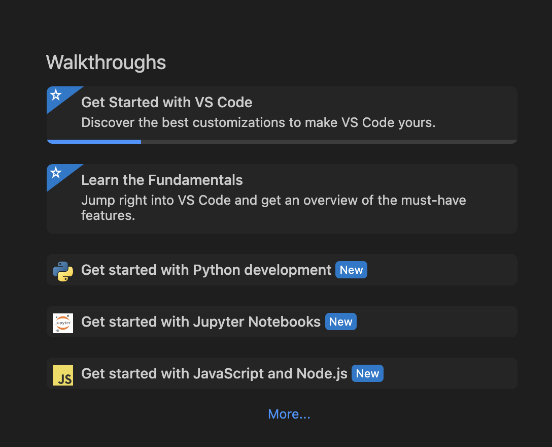 Walkthrough tile buttons have too much styling variation · Issue #165847 · microsoft/vscode · GitHub
