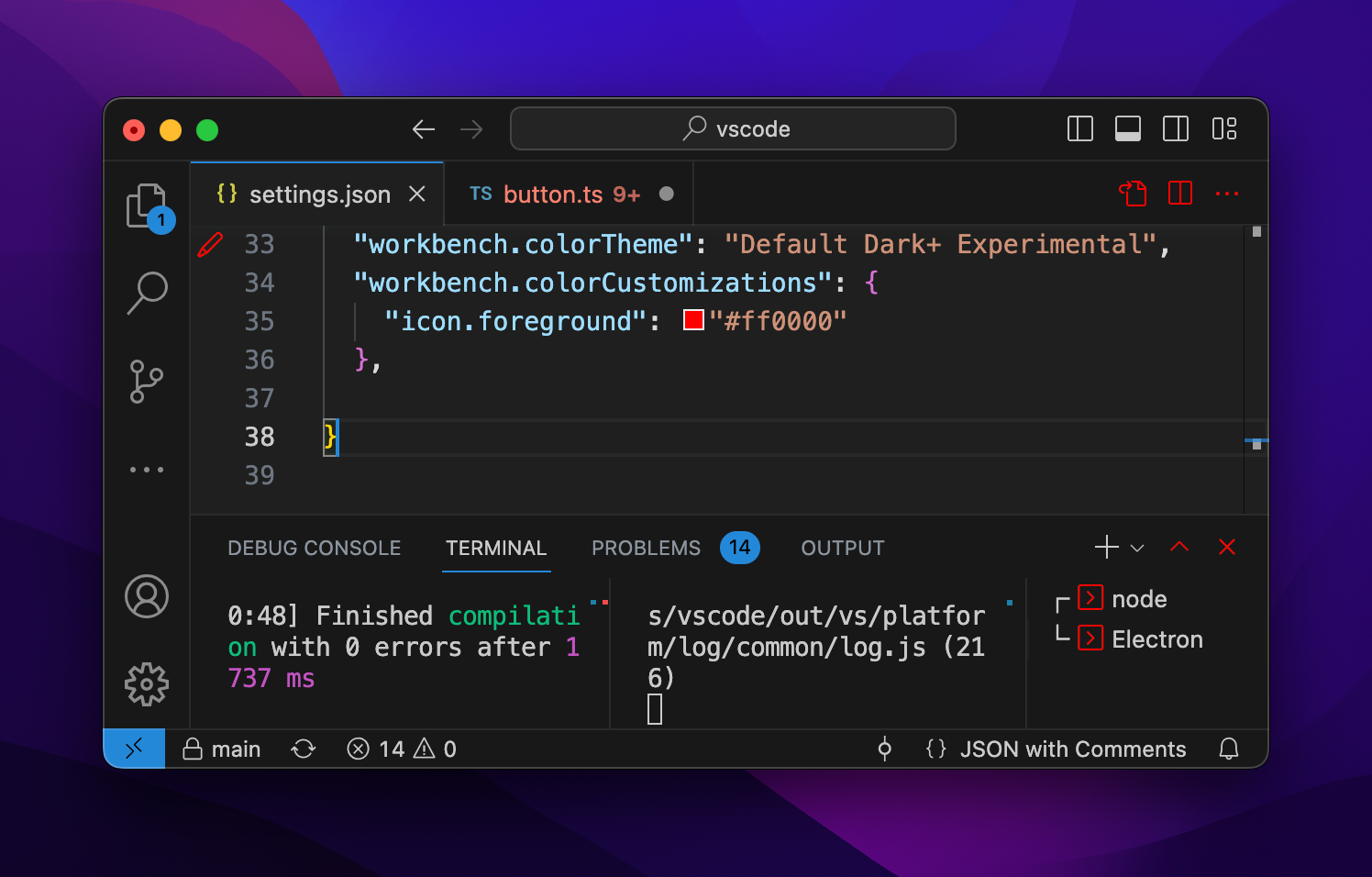 Add color customization for editor action icons · Issue #108930 ...