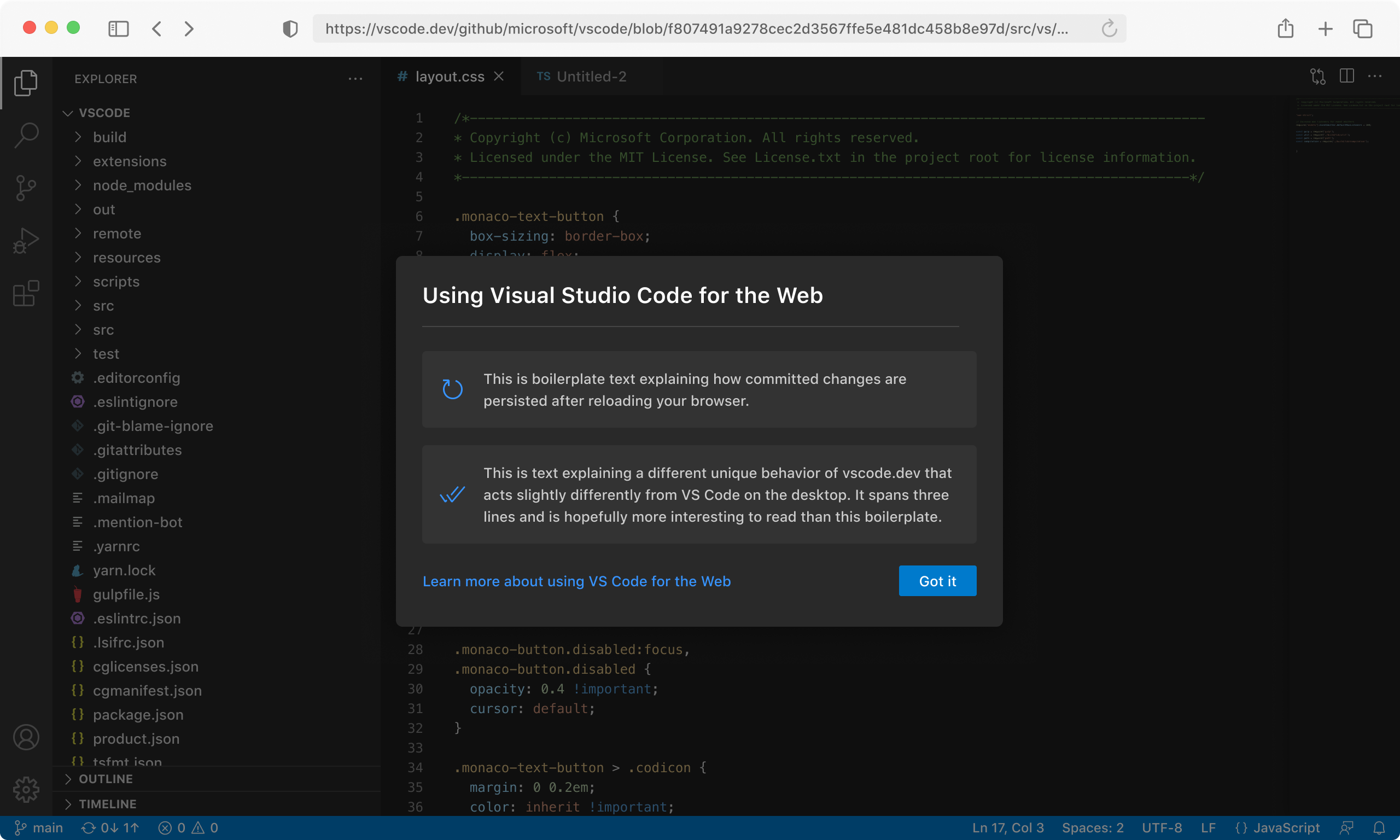 Explore UX To Explain Vscode dev Differences Compared To Desktop App 