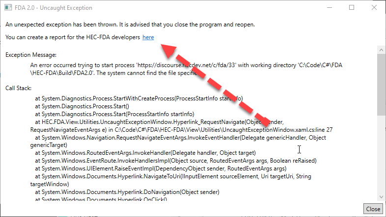 Uncaught exception create report · Issue #470 · HydrologicEngineeringCenter/HEC-FDA · GitHub