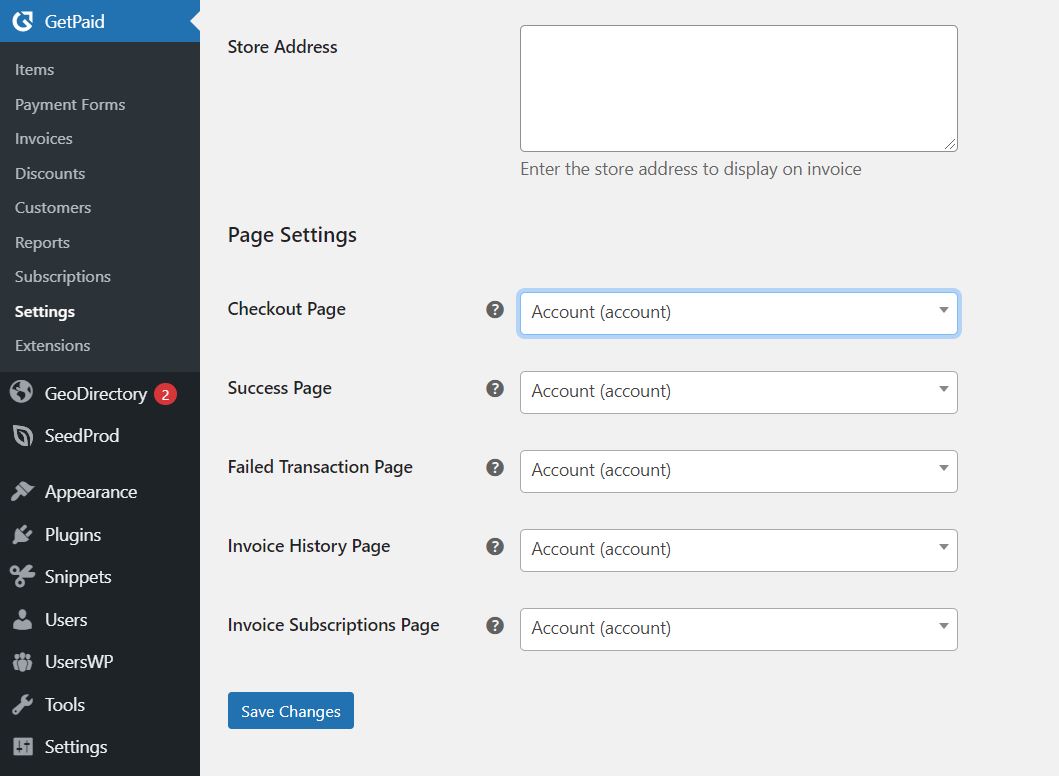 UWP Account page assigned to all GetPaid pages · Issue #556 · AyeCode/invoicing · GitHub