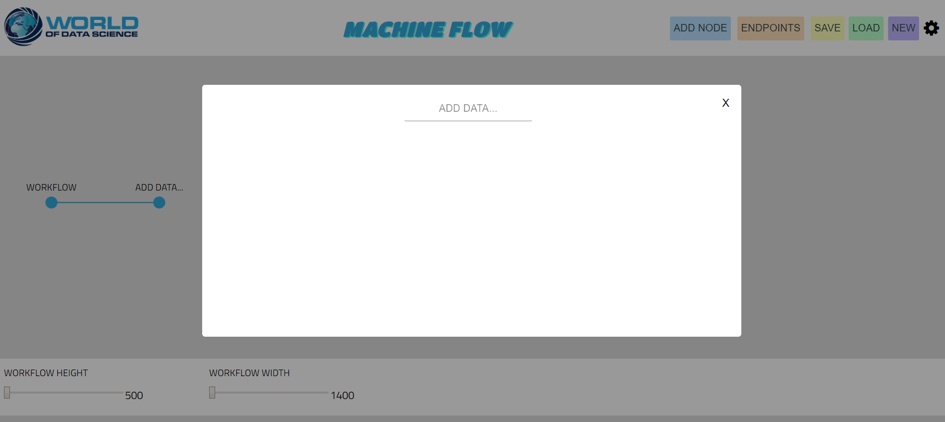 unable to view add data / choose json data (cant view drop down to ...