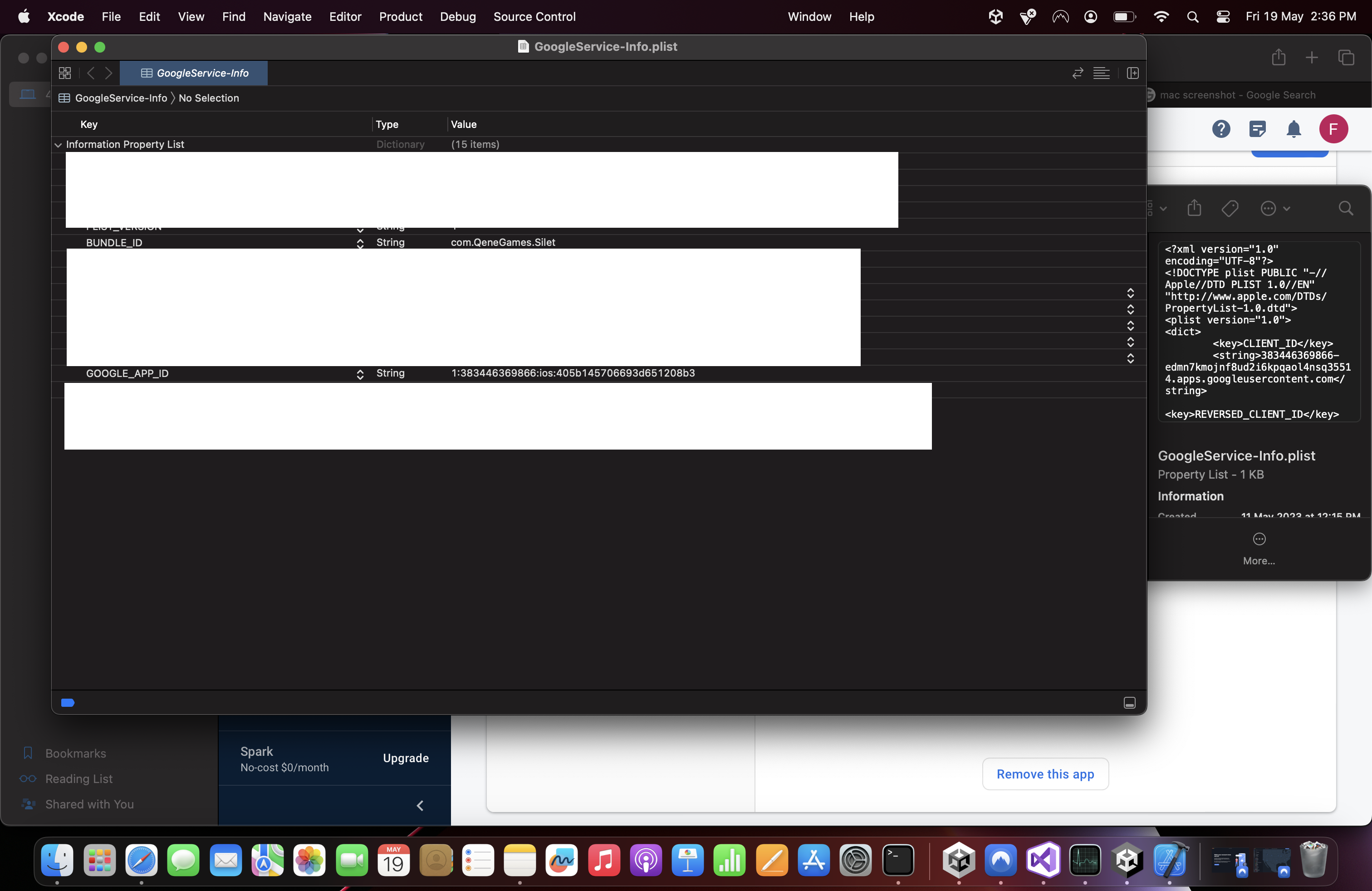 The project's Bundle ID is inconsistent with either the Bundle ID in 'GoogleService-Info.plist ...