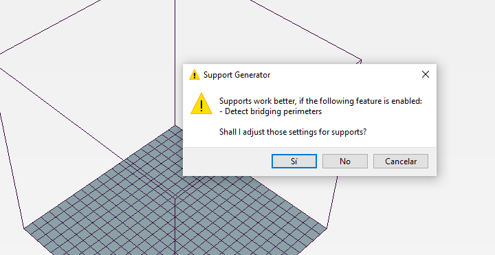 [BUG] Slic3r keeps warning about Detect Bridging perimeters if disabled ...