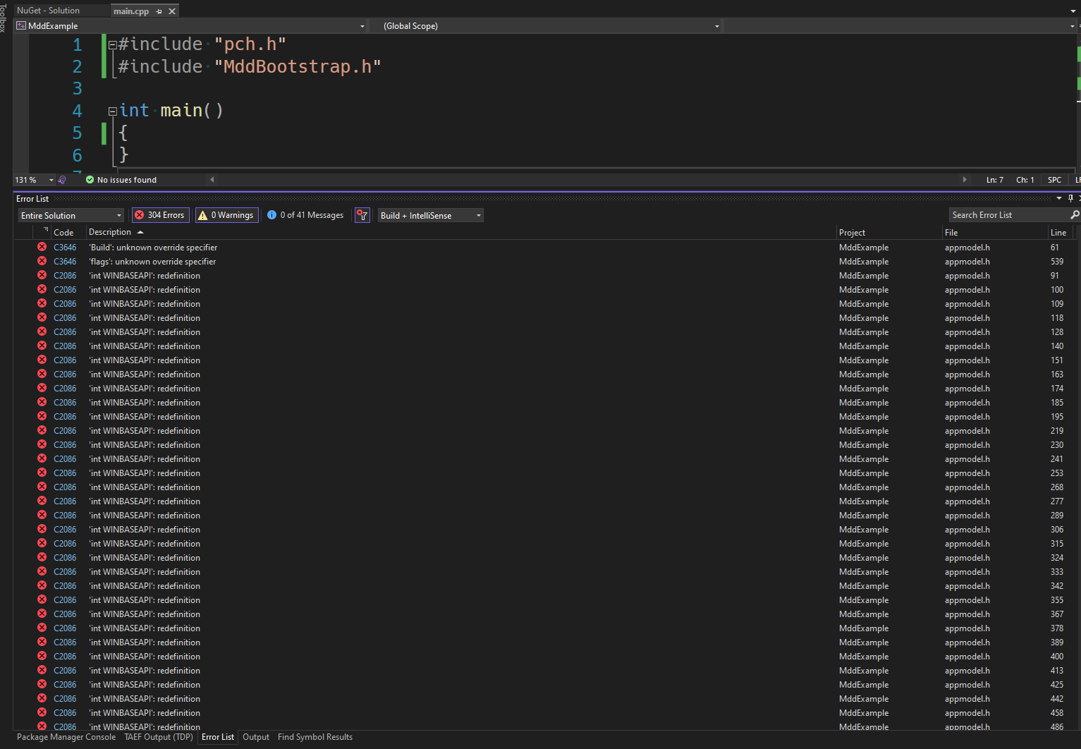 #including MddBootstrap.h produces 300 errors in a non-packaged CPPWinrt application. · Issue ...
