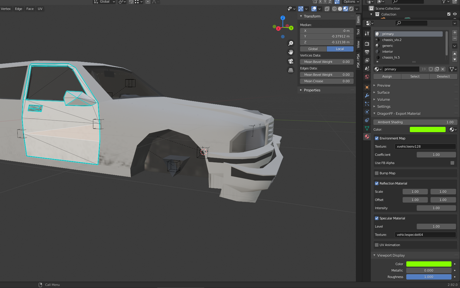 Mismatched colors on vehicle parts · Issue #93 · Parik27/DragonFF · GitHub