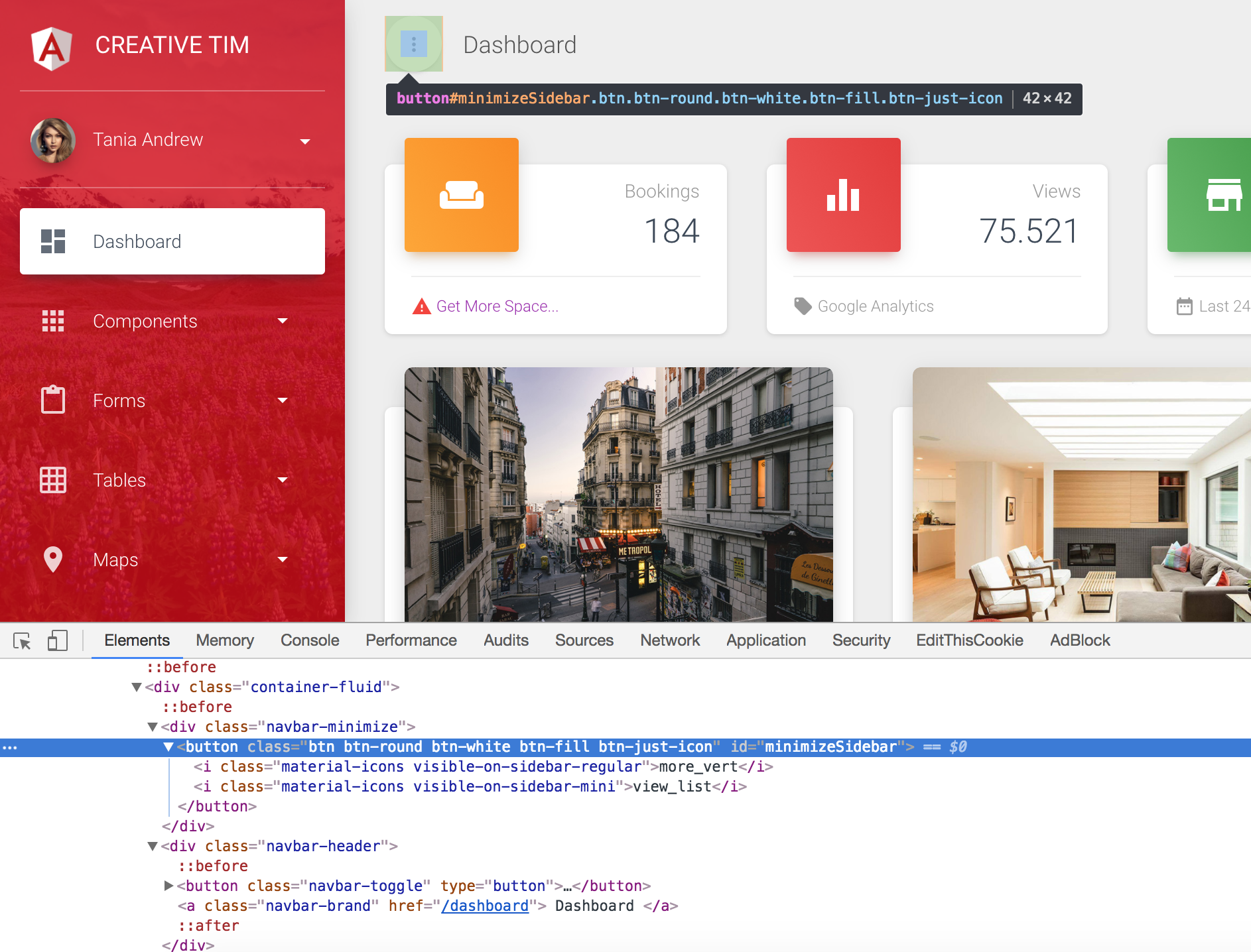 Open Dashboard In Full Screen · Issue 27 · Creativetimofficial Ct Material Dashboard Pro