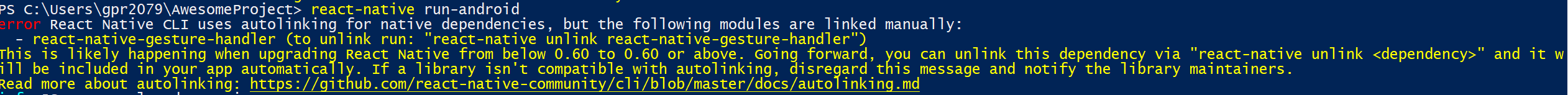 For React-native 0.60.0 auto link, Android : null is not an object (evaluating ...