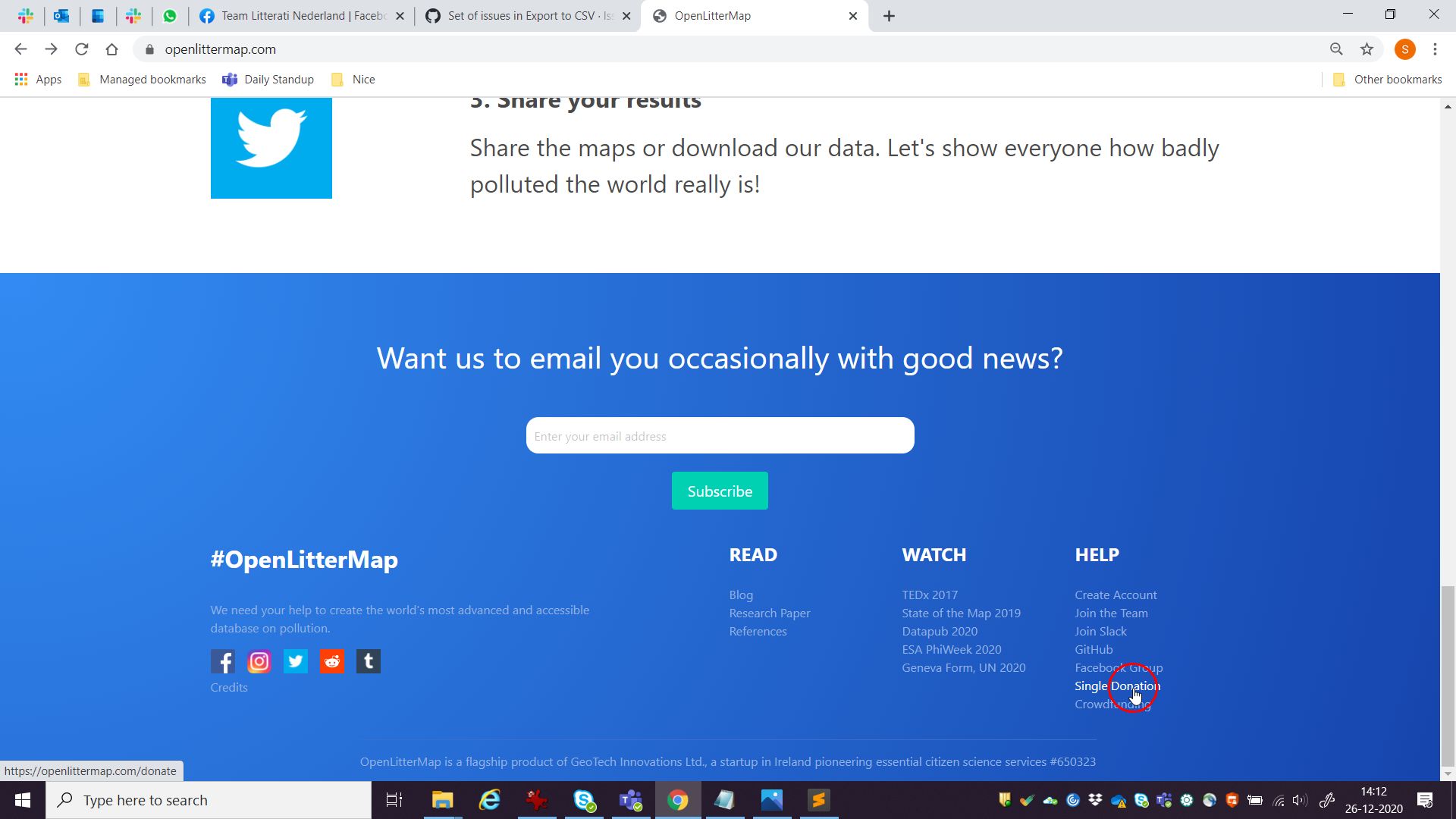 Donate page, 'updating....brb'? · Issue #116 · OpenLitterMap/openlittermap-web · GitHub