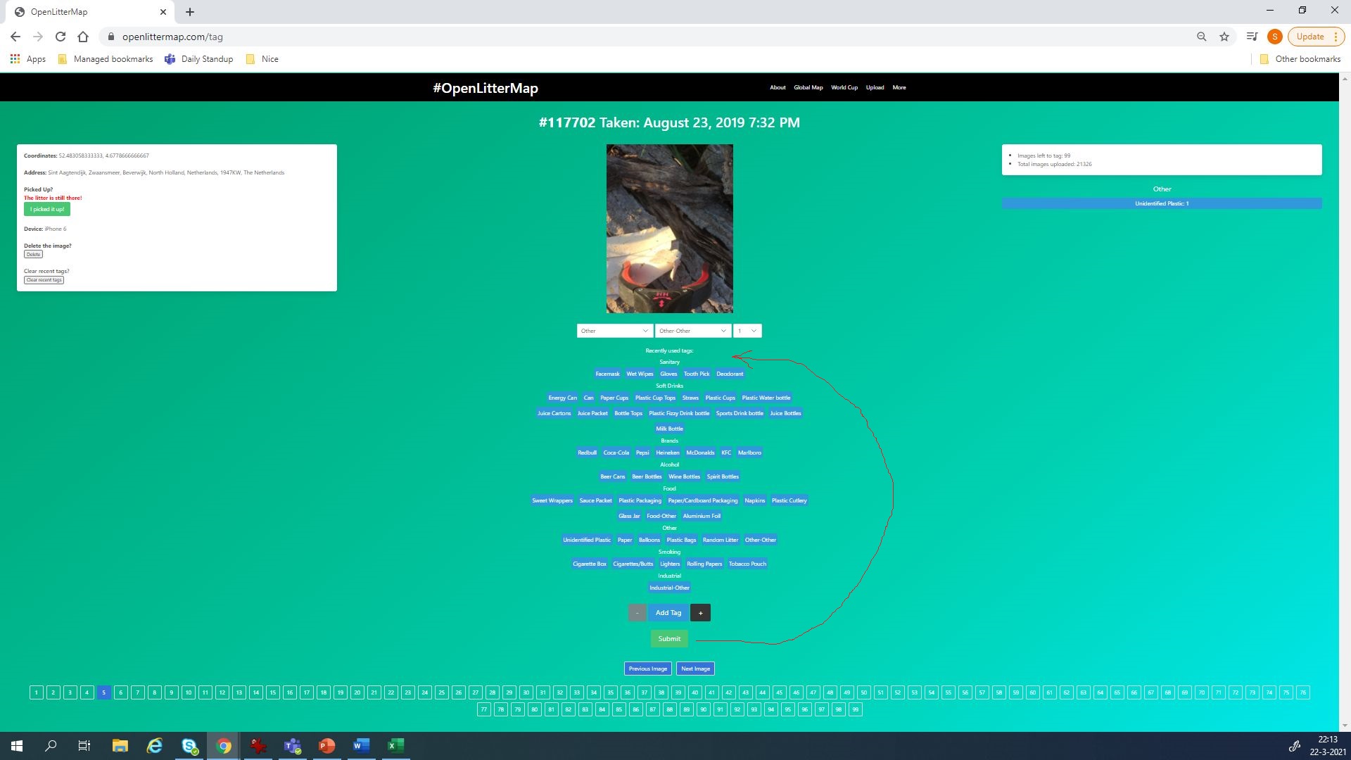 Move the Submit-button to top of 'recently used tags' · Issue #202 · OpenLitterMap/openlittermap ...