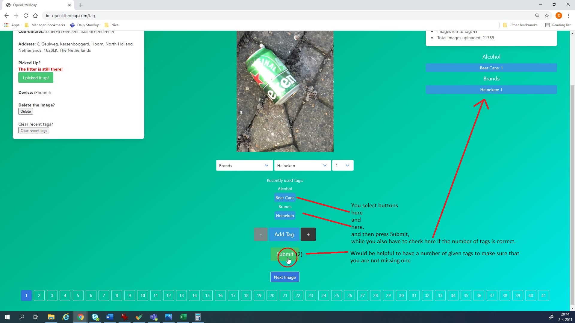 Wish: Add the number of tags in the Submit-button · Issue #211 · OpenLitterMap/openlittermap-web ...