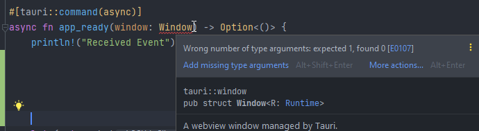 Error E0107 - False positive while using tauri · Issue #9128 · intellij-rust/intellij-rust · GitHub